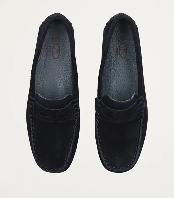 PAPOUELLI Suede Loafers - Navy