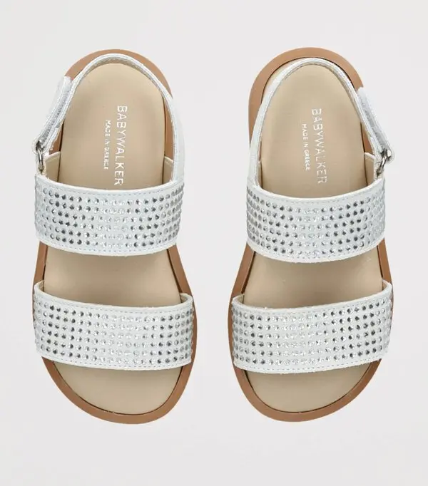 BABYWALKER Suede Crystal-embellished Open-toe Sandals