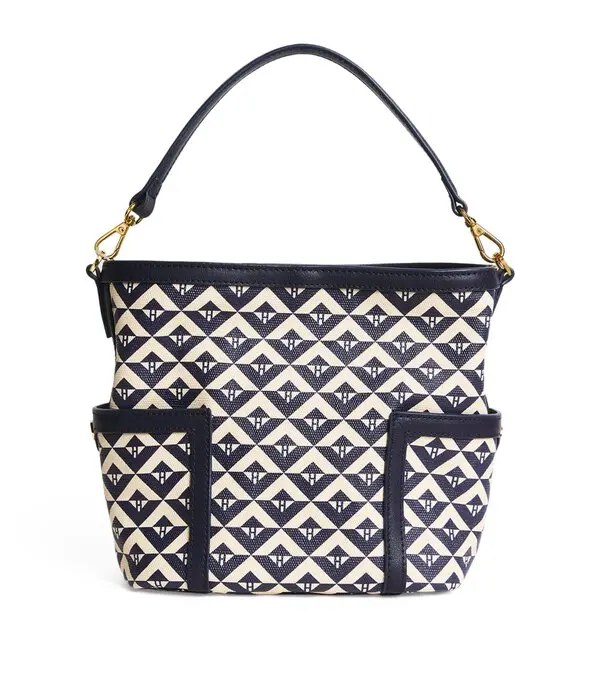 Harrods Coated Canvas Geometric Bucket Bag