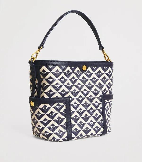 Harrods Coated Canvas Geometric Bucket Bag