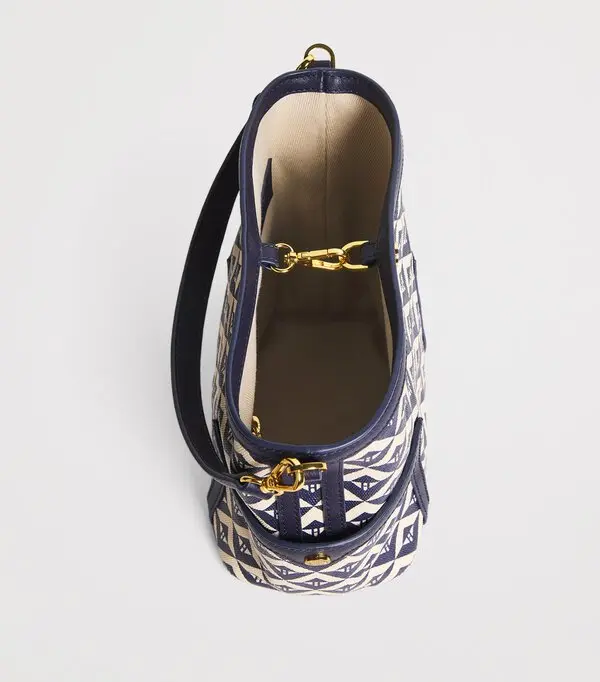 Harrods Coated Canvas Geometric Bucket Bag