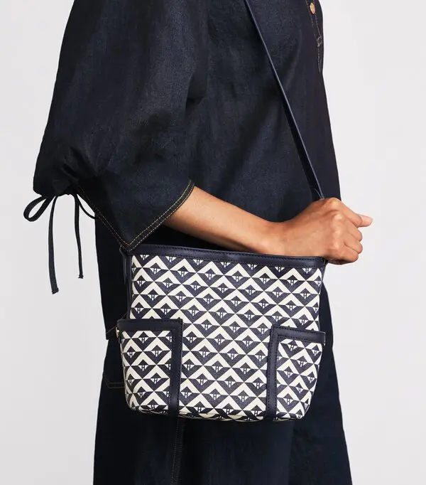 Harrods Coated Canvas Geometric Bucket Bag