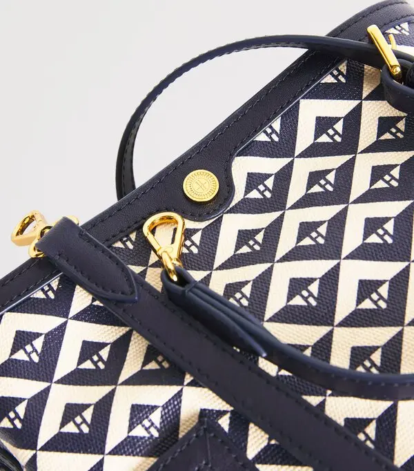 Harrods Coated Canvas Geometric Bucket Bag
