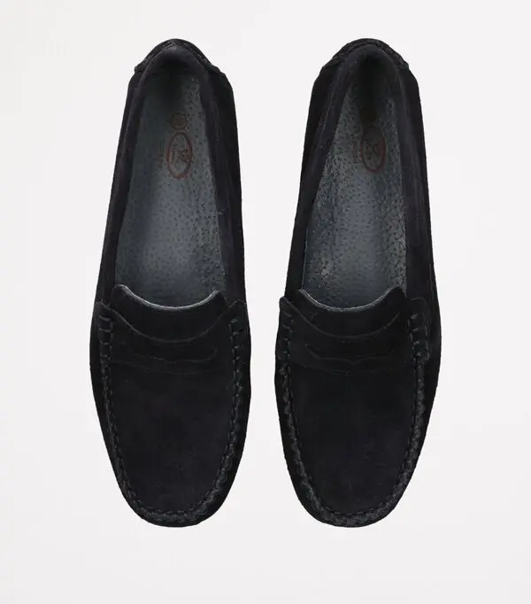 PAPOUELLI Leather Felix Loafers - Navy