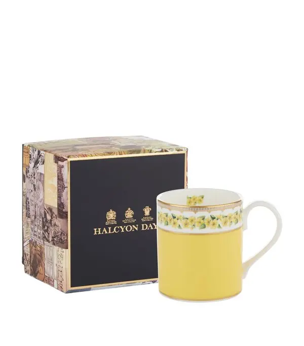 Halcyon Days Shell Garden Floral Mug - Yellow