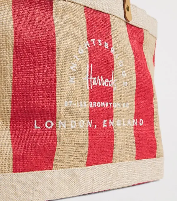 Harrods Small Canvas Stripe Knightsbridge Shopper Bag