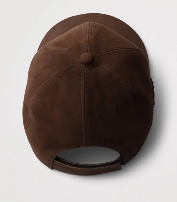 Prada Suede Baseball Cap - Brown