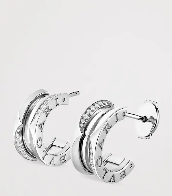 BVLGARI B.zero1 18-karat White Gold And Diamond Earrings
