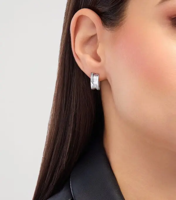BVLGARI B.zero1 18-karat White Gold And Diamond Earrings