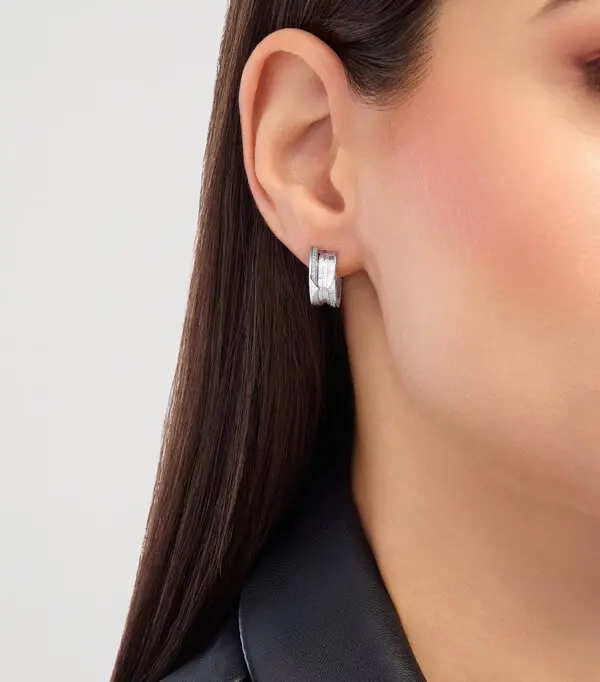 BVLGARI B.zero1 18-karat White Gold And Diamond Earrings