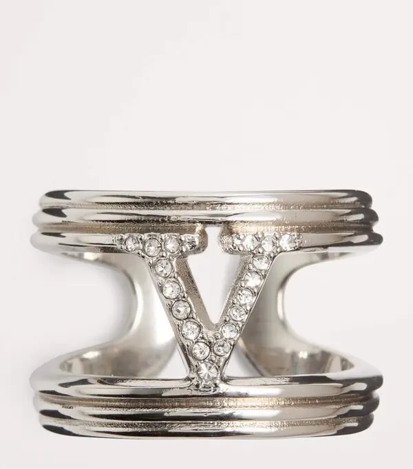 Valentino Garavani Crystal Vlogo Ring