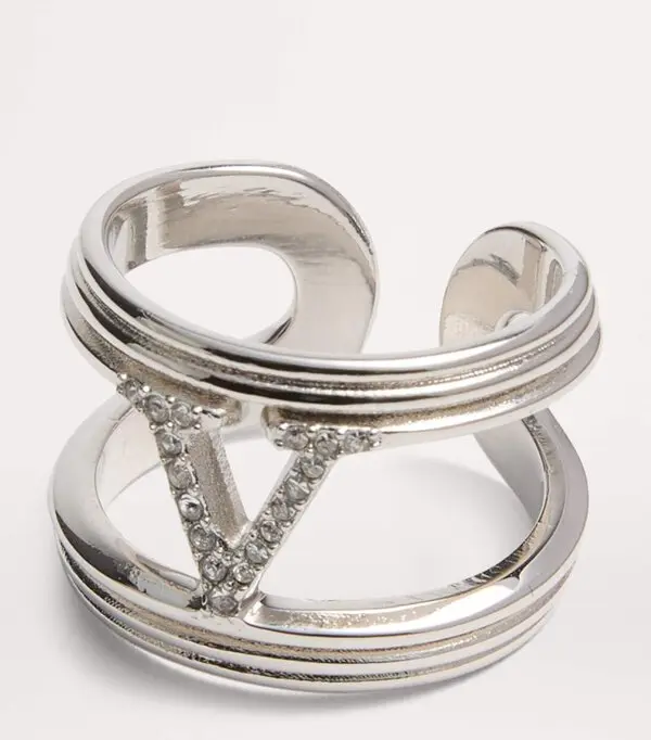 Valentino Garavani Crystal Vlogo Ring