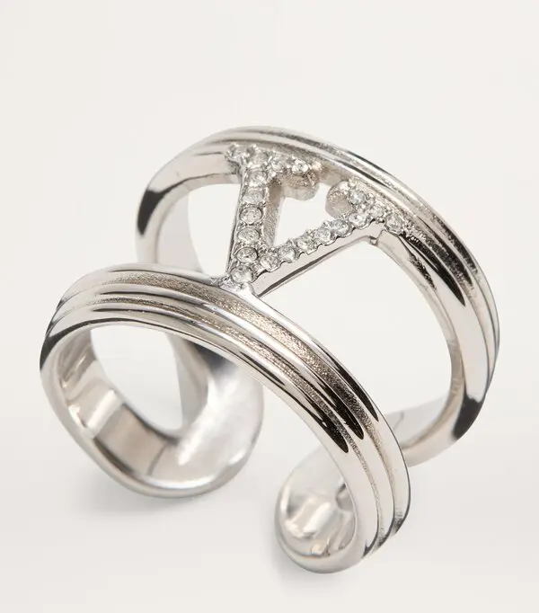 Valentino Garavani Crystal Vlogo Ring