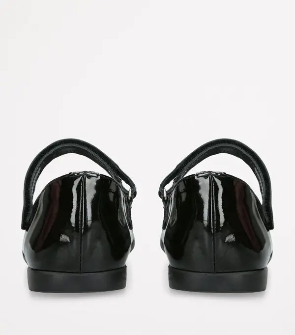 PAPOUELLI Patent Leather Evie Mary Jane Flats - Black