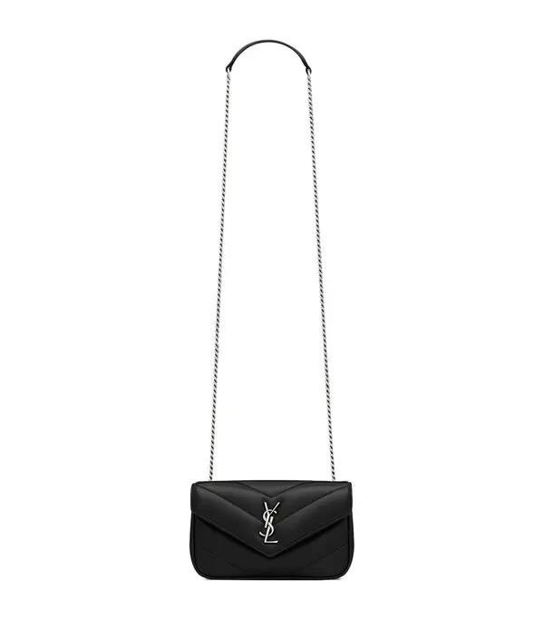 Saint Laurent Mini Matelassé Loulou Shoulder Bag - Black
