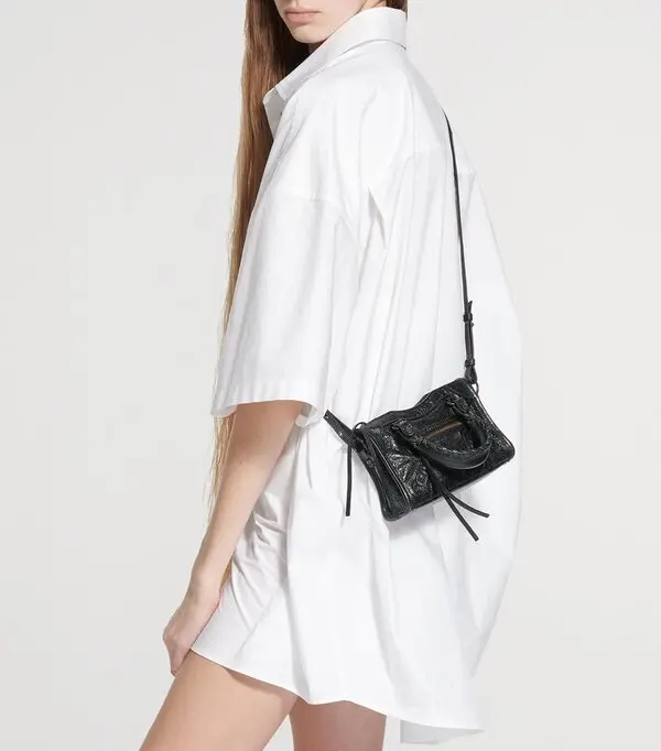 Balenciaga Nano Leather Top-handle Bag - Black