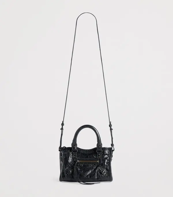 Balenciaga Nano Leather Top-handle Bag - Black