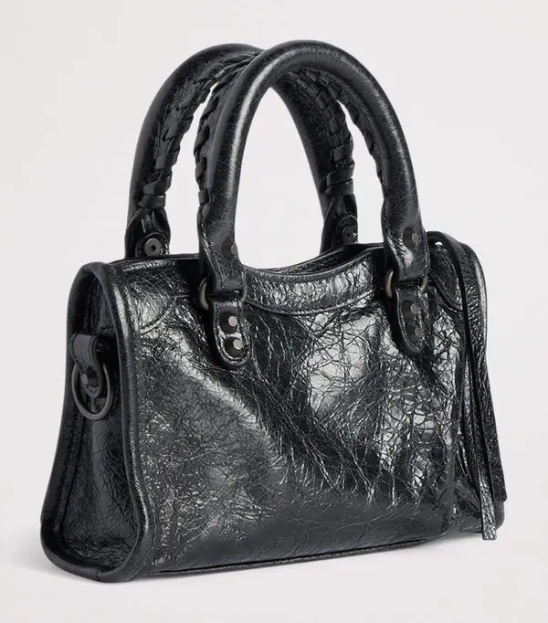 Balenciaga Nano Leather Top-handle Bag - Black