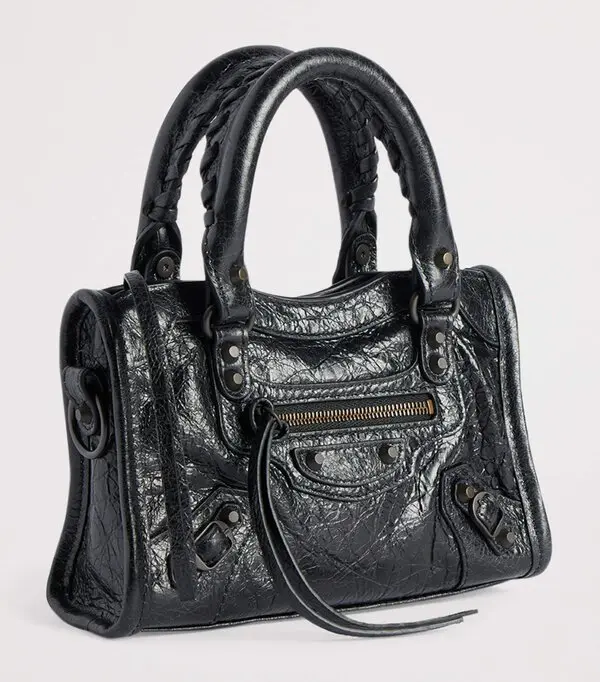 Balenciaga Nano Leather Top-handle Bag - Black