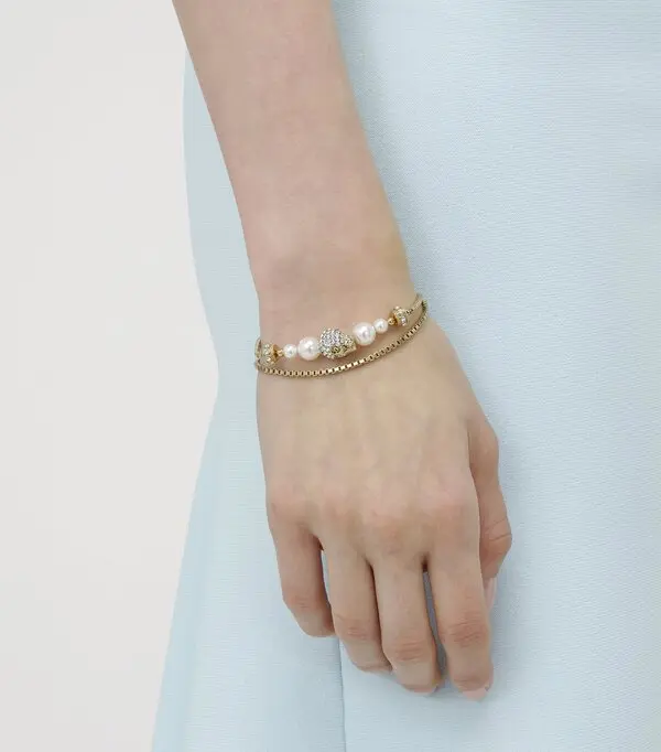 Alexander McQueen Faux Pearl And Skull Bracelet