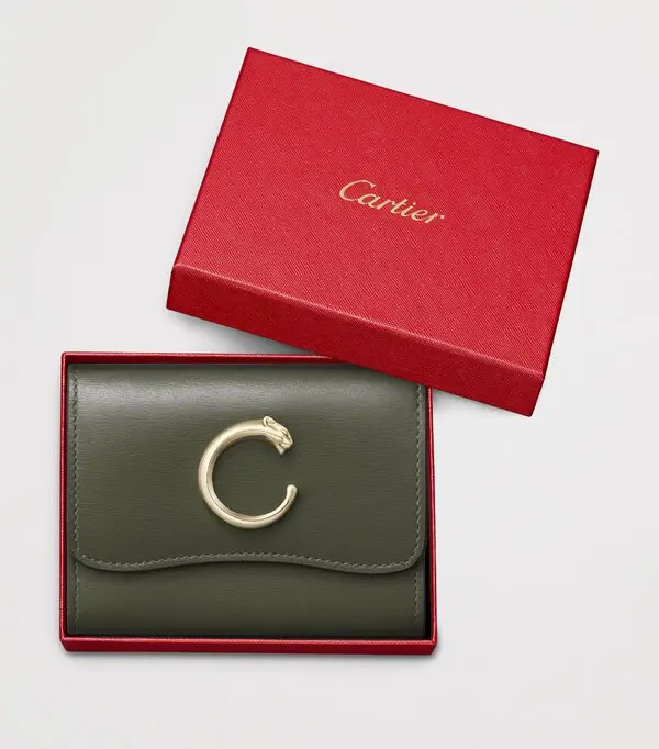 Cartier Mini Leather Panthère De Wallet - Green