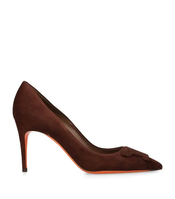 Santoni Suede Sibille Pumps 85 - Brown