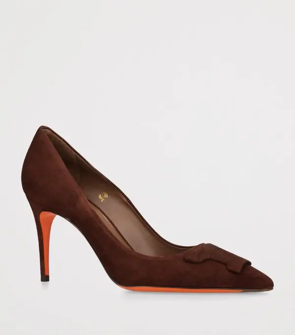 Santoni Suede Sibille Pumps 85 - Brown