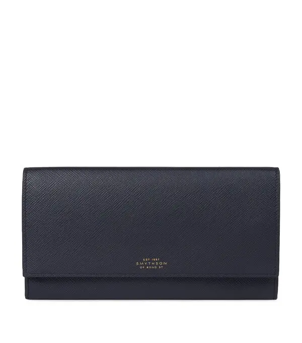 Smythson Leather Marshall Travel Wallet - Blue