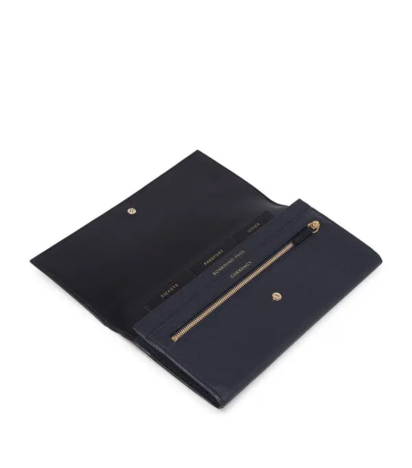 Smythson Leather Marshall Travel Wallet