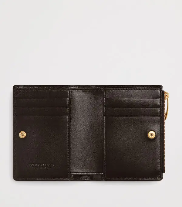 Bottega Veneta Leather Intrecciato Bifold Card Holder