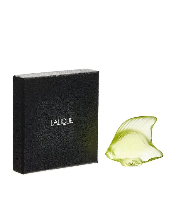Lalique Crystal Fish Sculpture - Yellow