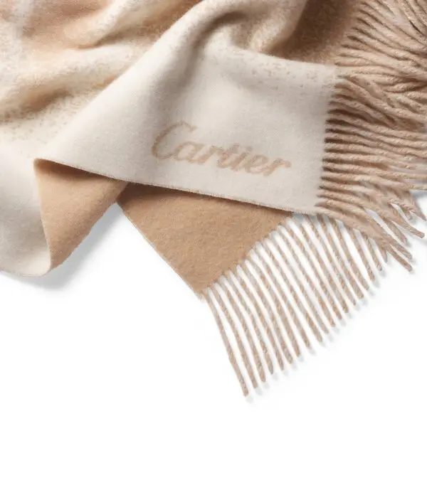 Cartier Cashmere Reflecting Panthère De Blanket - Beige