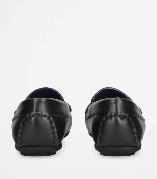 PAPOUELLI Leather Felix Loafers - Navy