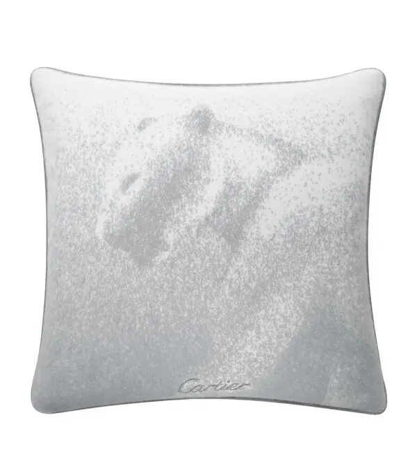 Cartier Cashmere Panthère De Cushion - Grey