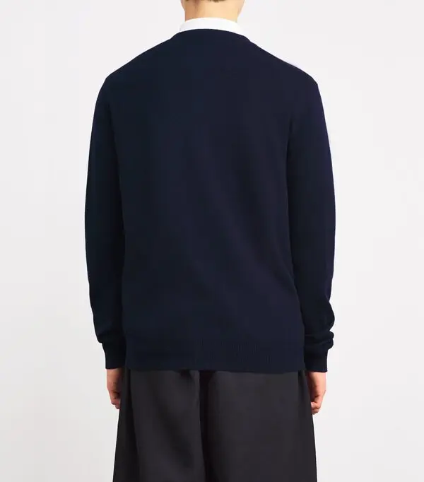 Play Comme Des Garcon Wool Heart Cardigan