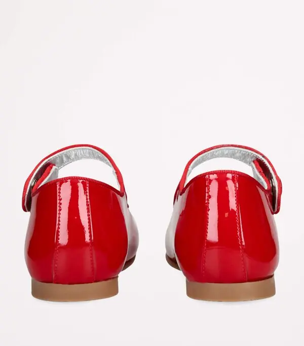 PAPOUELLI Patent Leather Angelica Mary Jane Shoes - Red