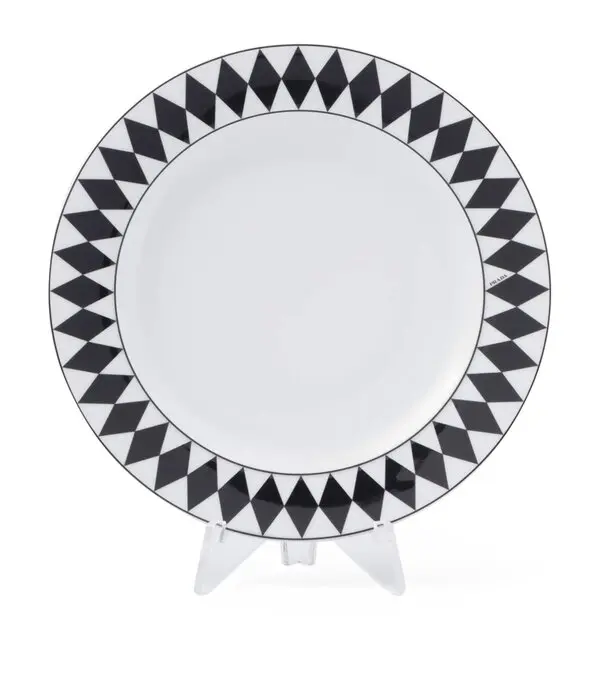 Prada Set Of 2 Chequerboard Dinner Plates - White
