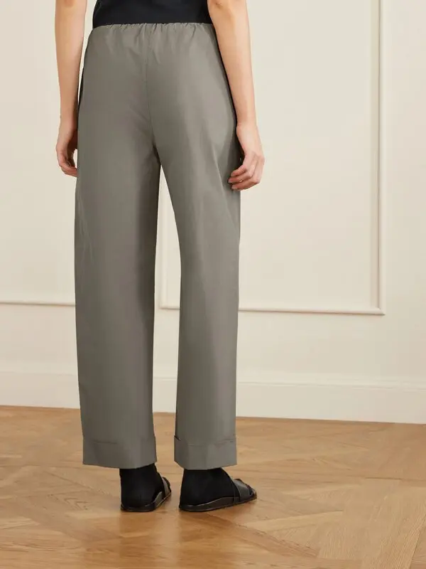 THE ROW Delano Cropped Cotton Wide-leg Pants - Neutrals