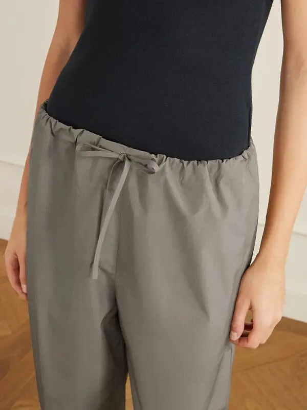 THE ROW Delano Cropped Cotton Wide-leg Pants - Neutrals