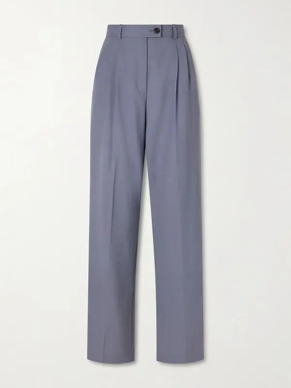 THE ROW Ragnar Pleated Wool Straight-leg Trousers