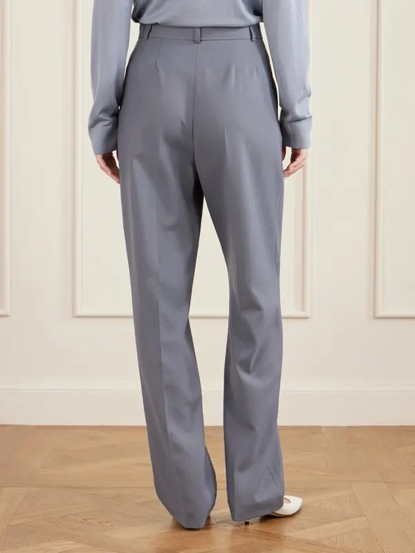THE ROW Ragnar Pleated Wool Straight-leg Trousers
