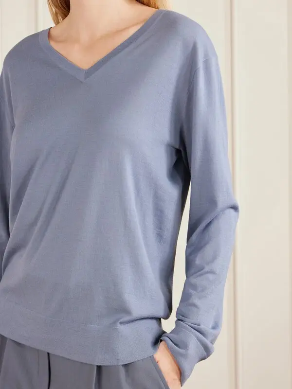 THE ROW Naius Wool V-neck Sweater