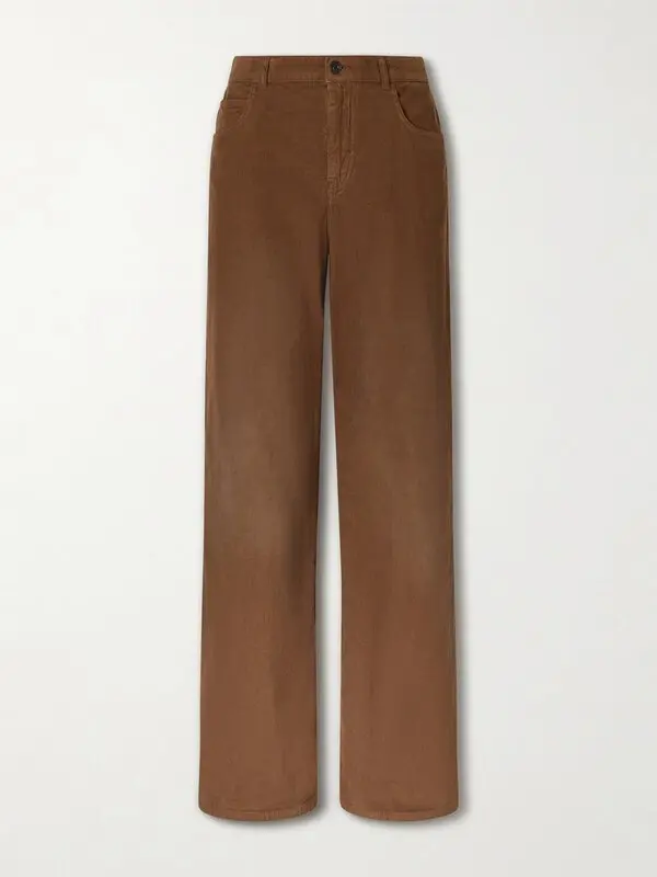 THE ROW Eglitta Corduroy Wide Leg Trousers - Brown