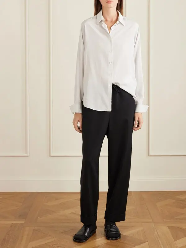 THE ROW Delano Wool-twill Wide-leg Trousers