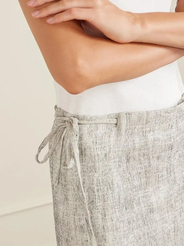 THE ROW Linen And Silk-blend Gauze Midi Skirt
