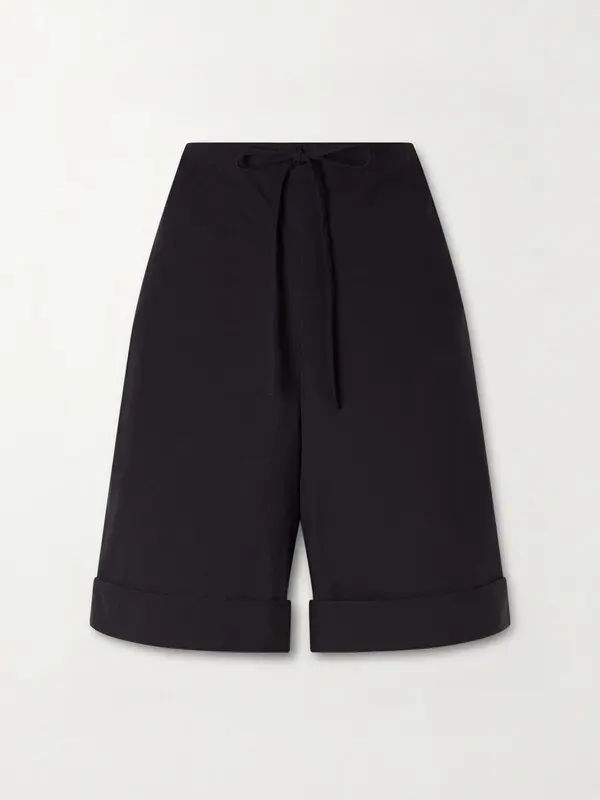 THE ROW Emiliano Cotton-poplin Wide-leg Shorts