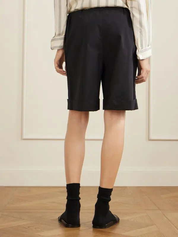 THE ROW Emiliano Cotton-poplin Wide-leg Shorts