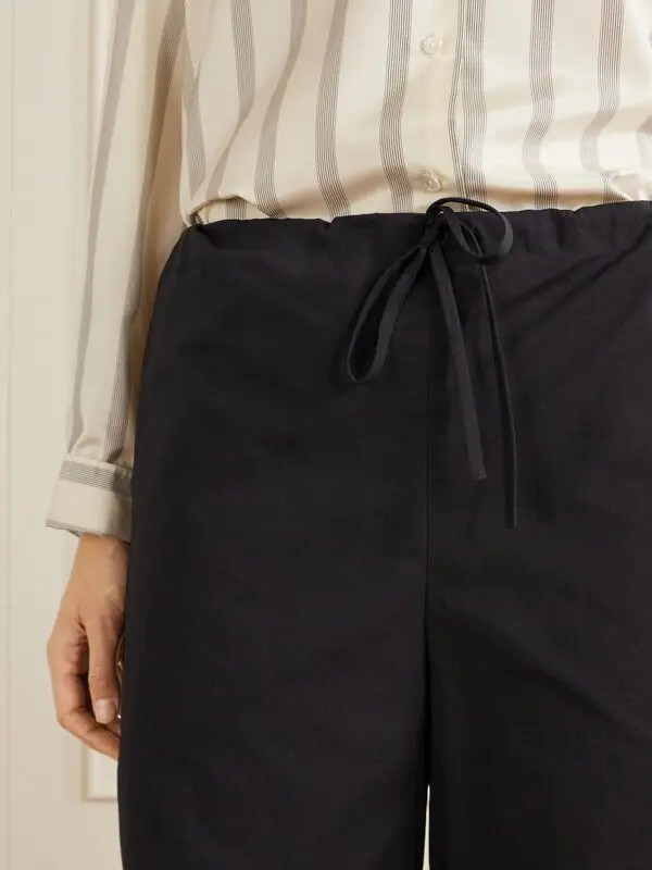 THE ROW Emiliano Cotton-poplin Wide-leg Shorts