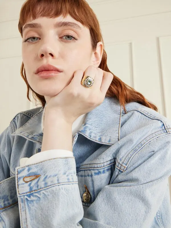 MARLO LAZ 14-karat Gold Aquamarine And Diamond Ring