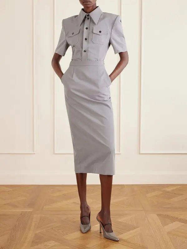 WILLY CHAVARRIA Cotton Midi Skirt - Gray